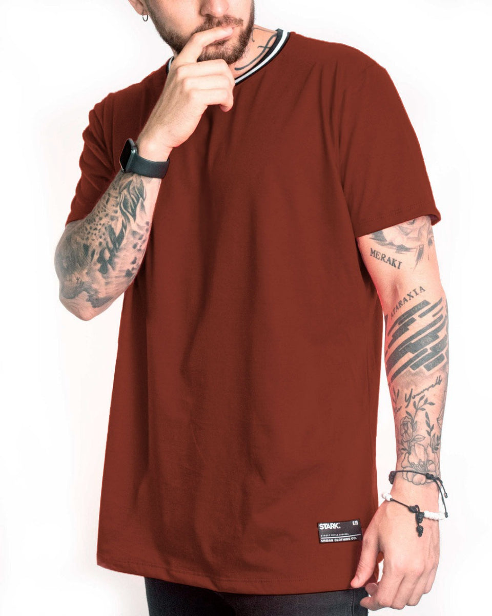 camiseta basica terracota rib – Stark Brand